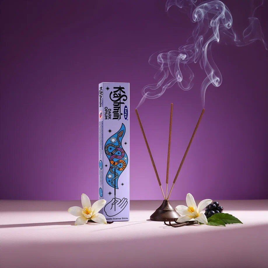 Kashmin DARK OPIUM Incense, Satya (Благовония Кашмин тёмный опиум, Сатья), 15 г.