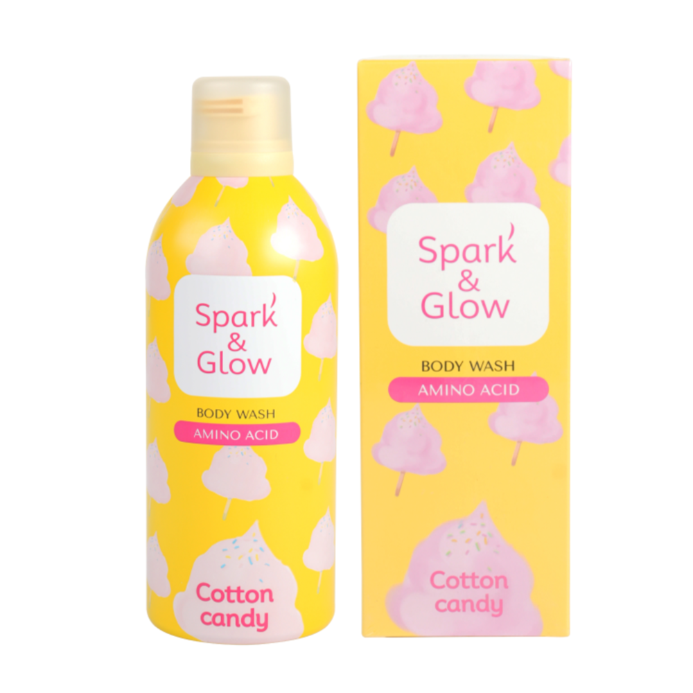 Spark&Glow Гель-пена для душа с ароматом сахарной ваты - Cotton candy body wash, 350мл