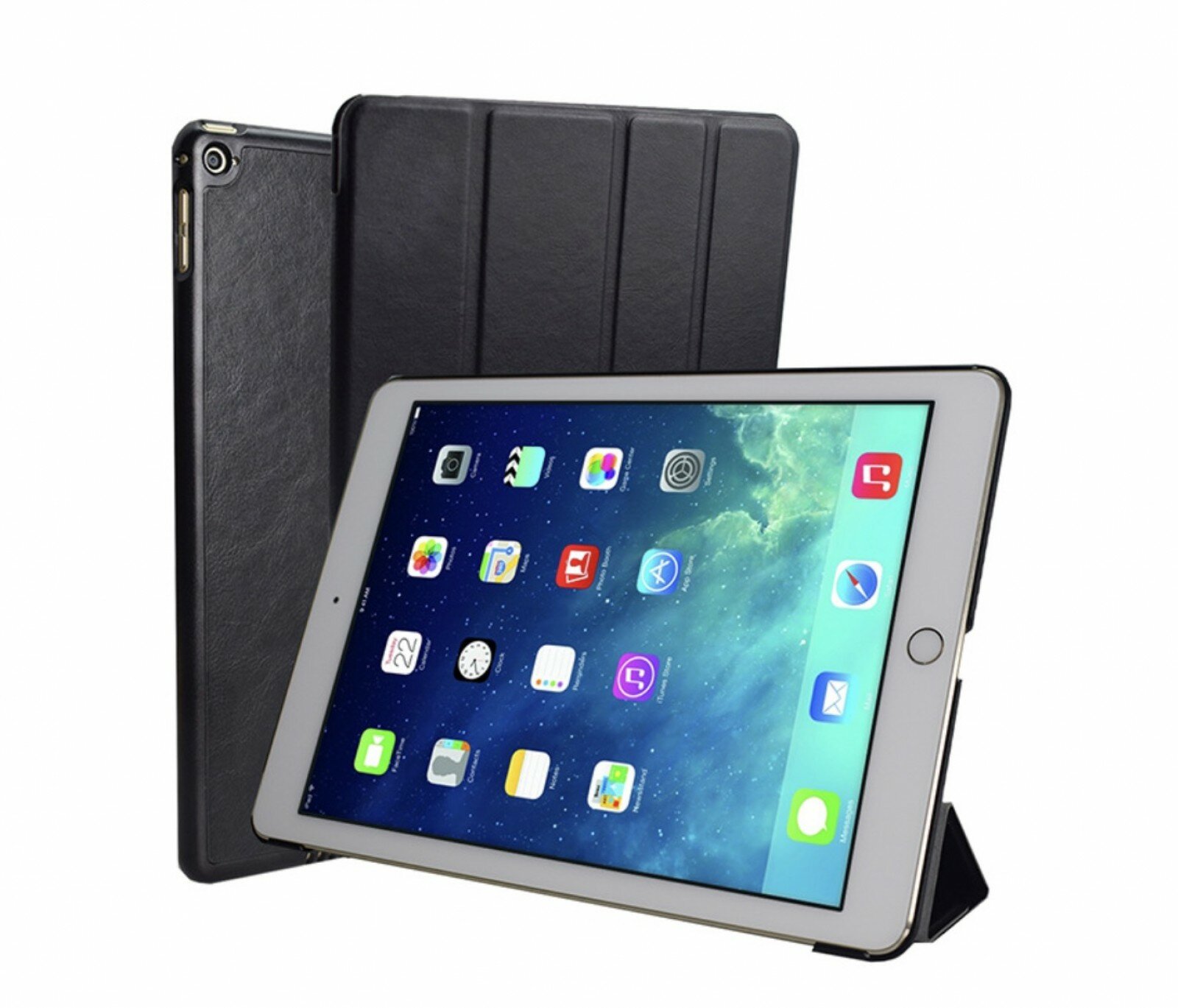 Чехол-футляр-книжка MyPads для iPad Air 2 A1566, A1567 черный пластик ультра-тонкий