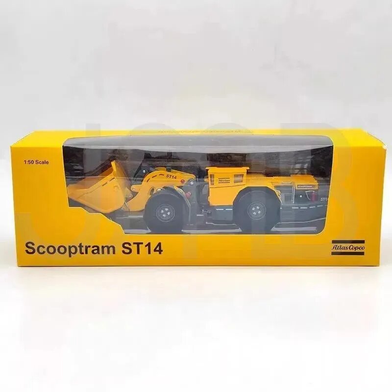 Коллекционная модель подземного погрузчика Atlas Copco Scooptram ST14 1:50, металл/пластик, желтый — фото 1
