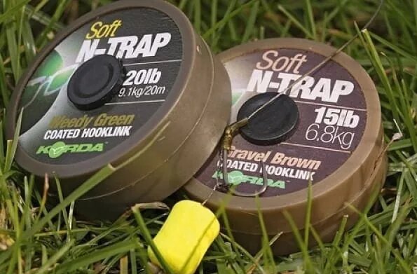 KORDA Поводковый материал N-Trap Soft Weedy Green 20lb 20м