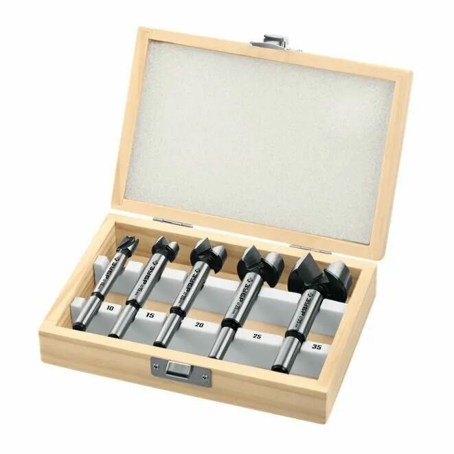 ЗУБР Форстнер 5 шт: 10-15-20-25-35 мм, набор сверл Форстнера по дереву, фанере, ДСП(2994-H5)