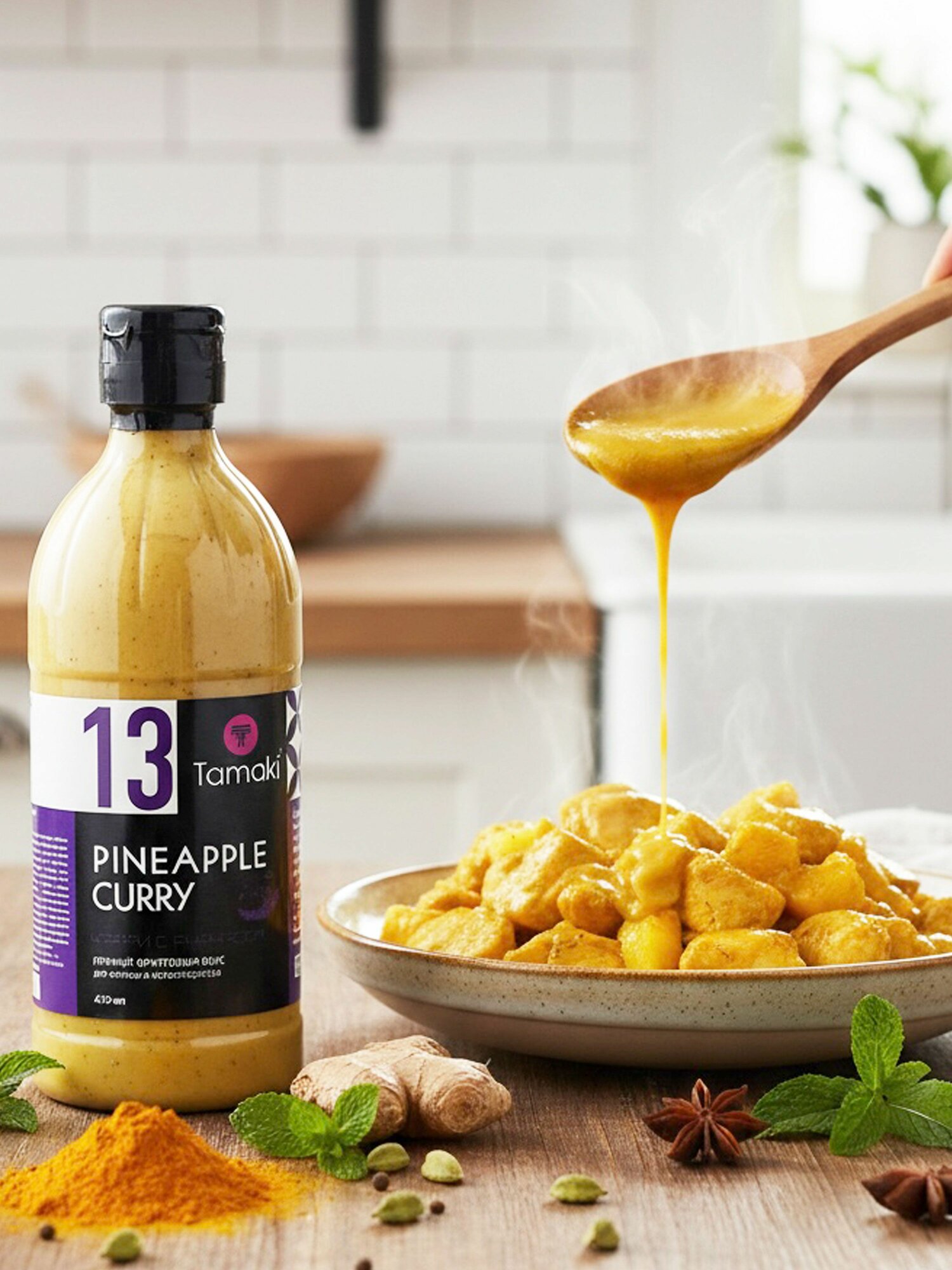 Тамаки (TAMAKI) Соус Карри с ананасом, 470 мл