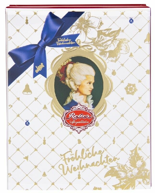 Шоколадные конфеты REBER 515/83 с молочным шоколадом, подарочная упаковка с открыткой НГ 120г