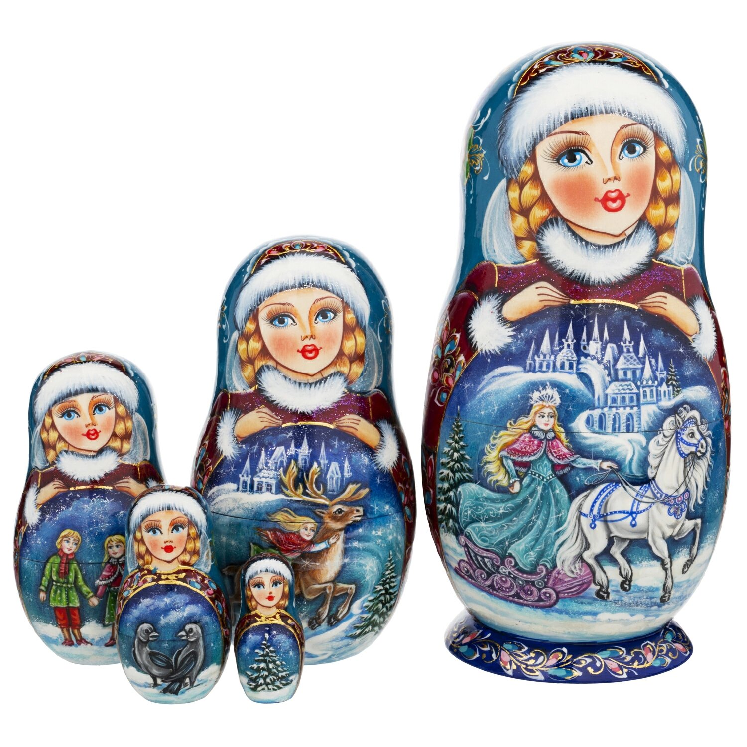 208322 Матрешка "Снежная королева" 5 мест 18,5см