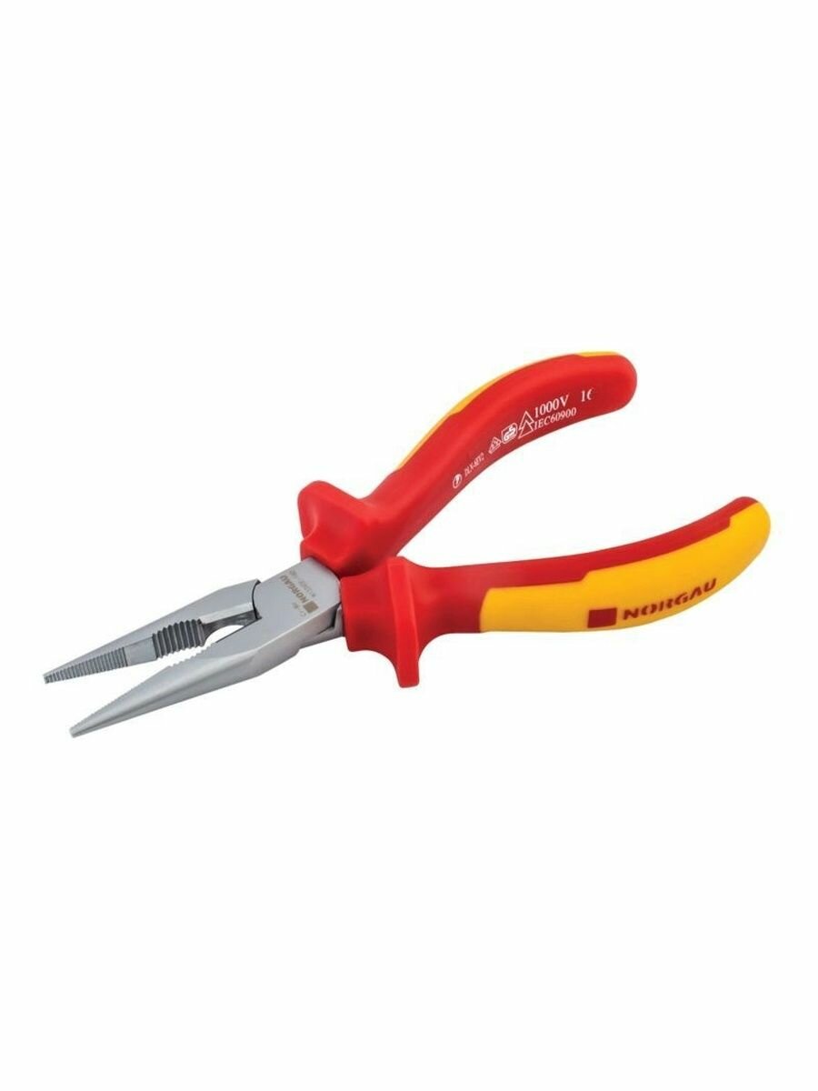 Длинногубцы диэлектрические (утконосы) NORGAU Industrial из CrMo стали для удержания, захвата, гибки и резки проволоки, 160 мм