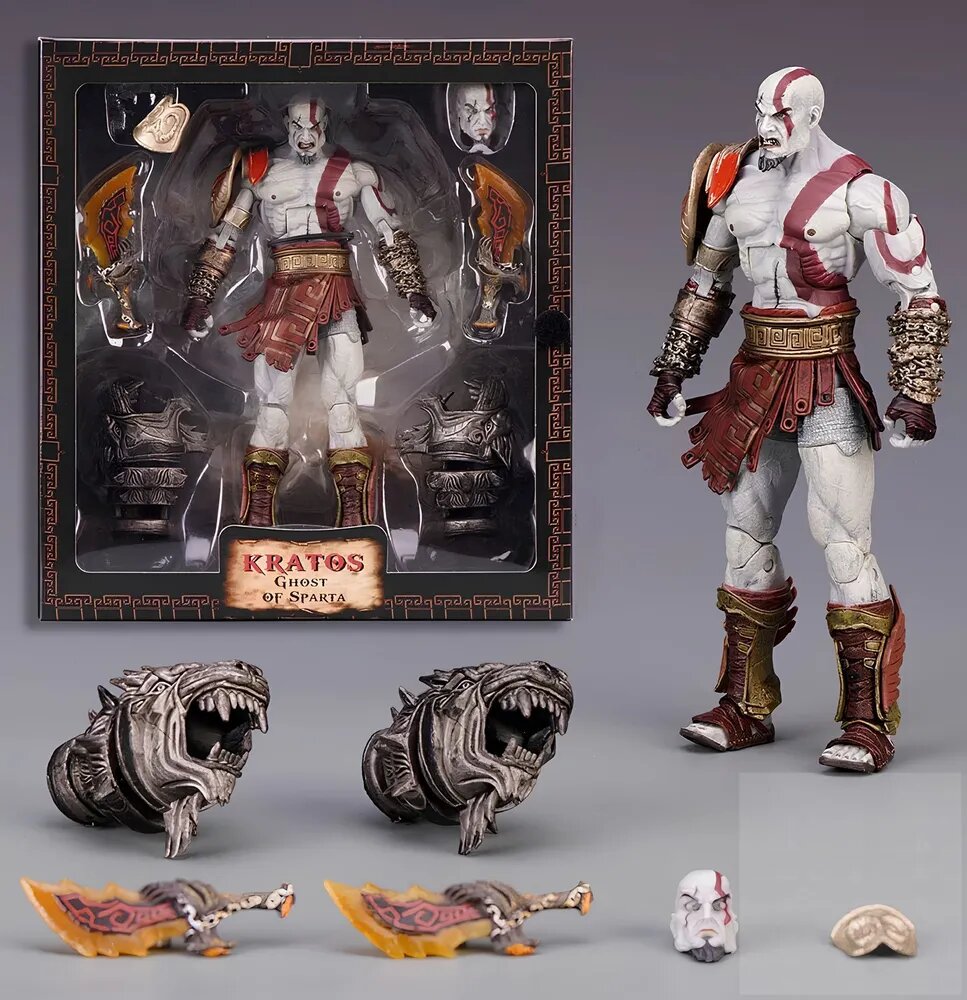 Фигурка Бог войны Кратос / God of War / Ghost of Sparta (18см) с аксессуарами
