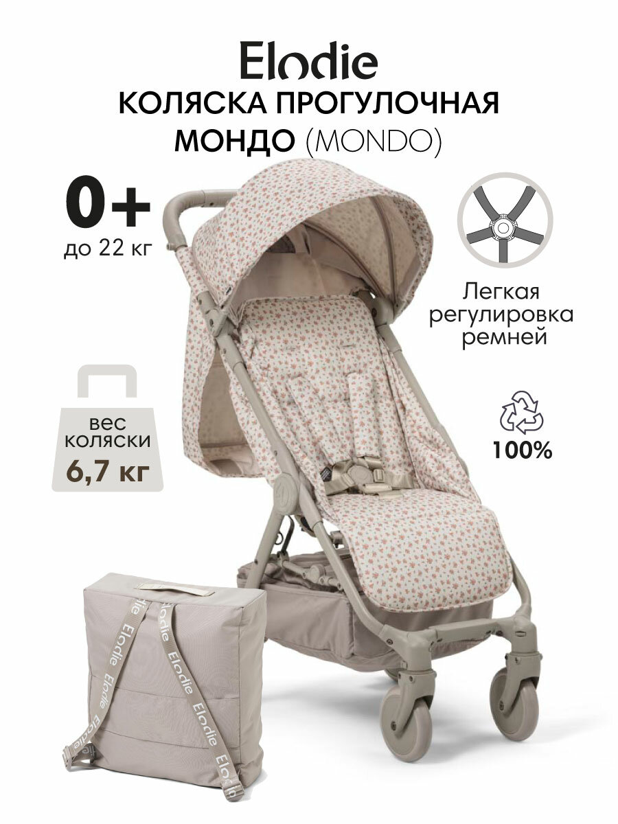 Коляска прогулочная Элоди Мондо (Elodie Mondo) Autumn Rose, с сумкой-рюкзаком, обновленная версия