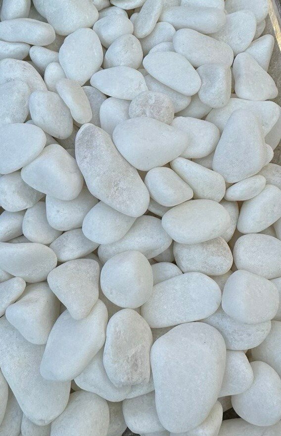 Галька мраморная белая 15-20 мм отборная 19 кг