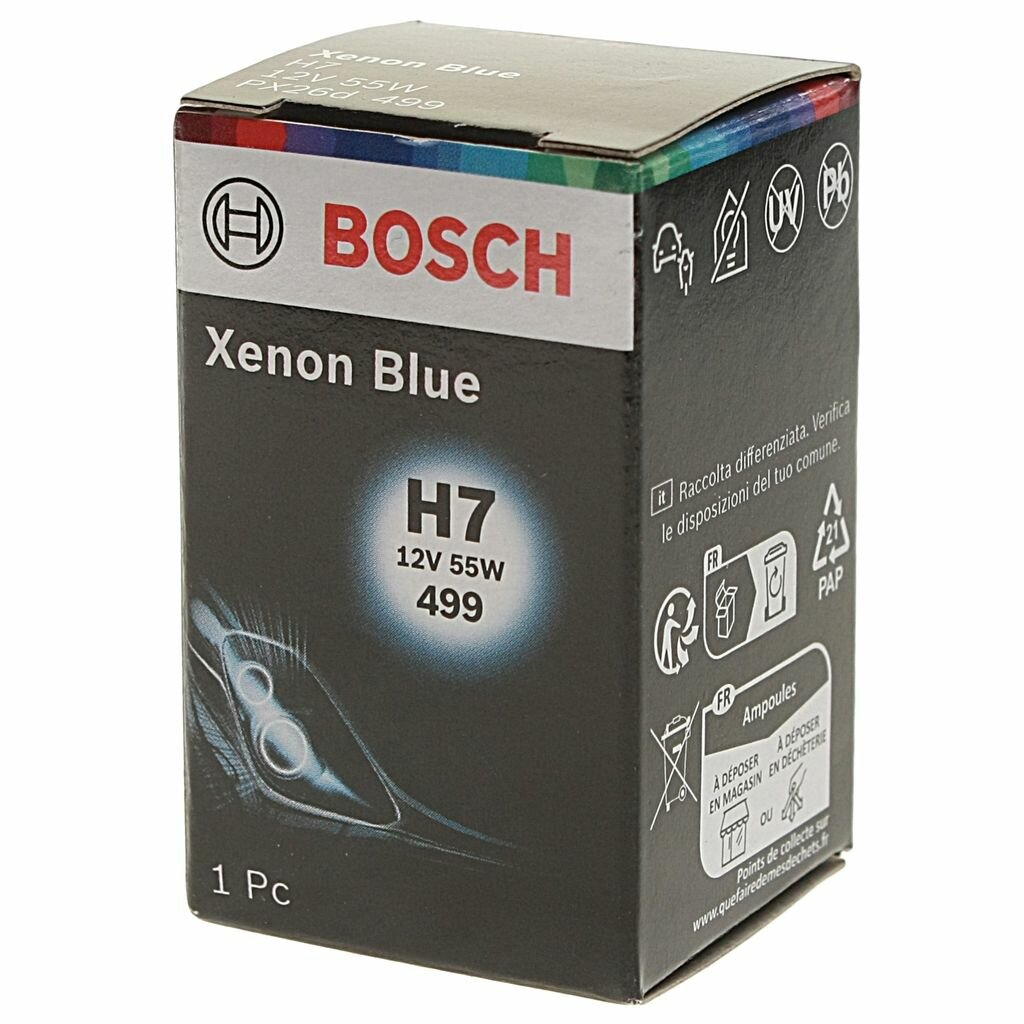 Лампа накаливания, фара дальнего света Xenon Blue WS, для ВАЗ Лада Калина 1117, 1118, 1119, 2 2192, 2194 арт 1987302075 BOSCH