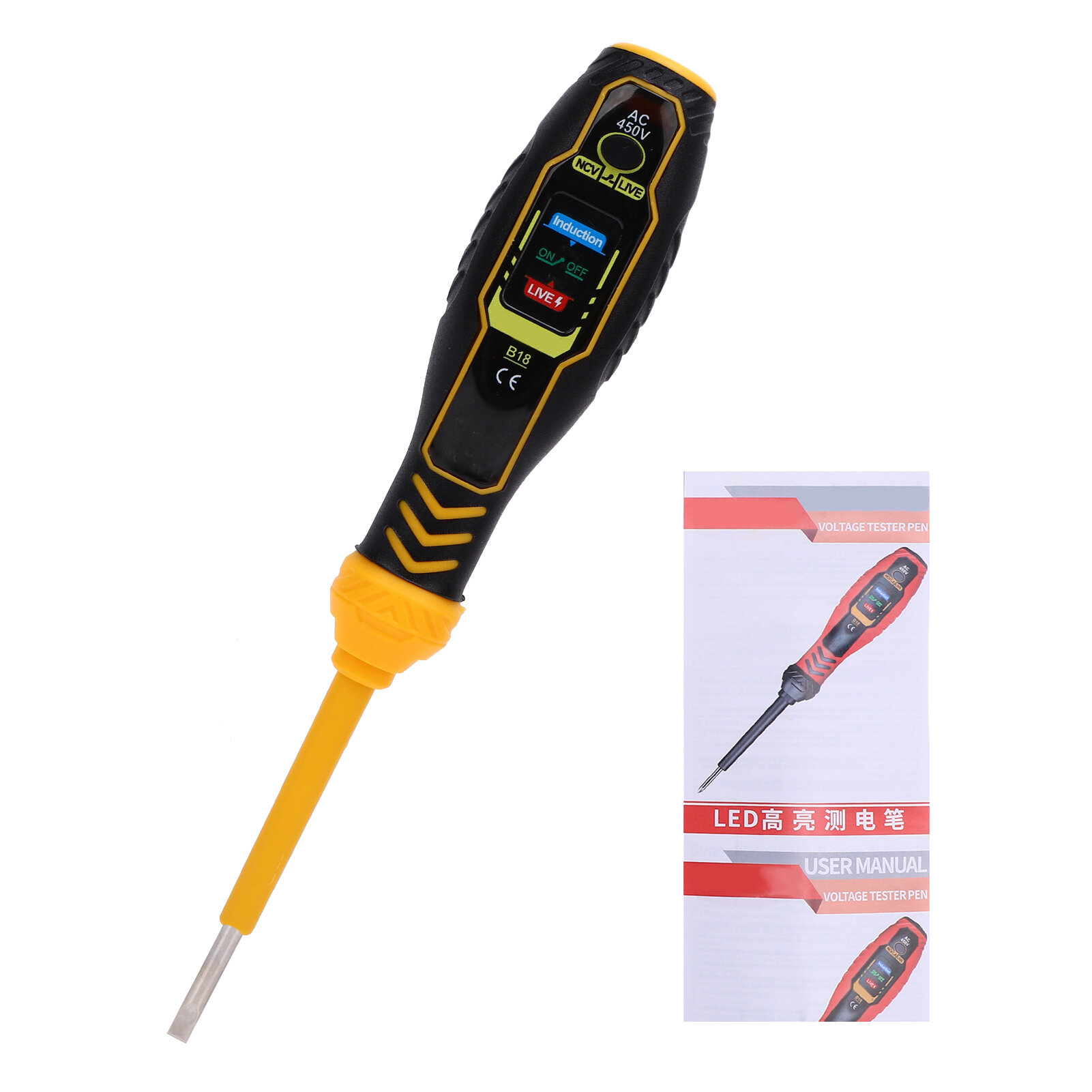 Индикатор Напряжения: ABS Материал 2-в-1 Функция - Бесконтактный Тестер 1000В Защита Трехцветный Светодиод Для Дома и Электриков