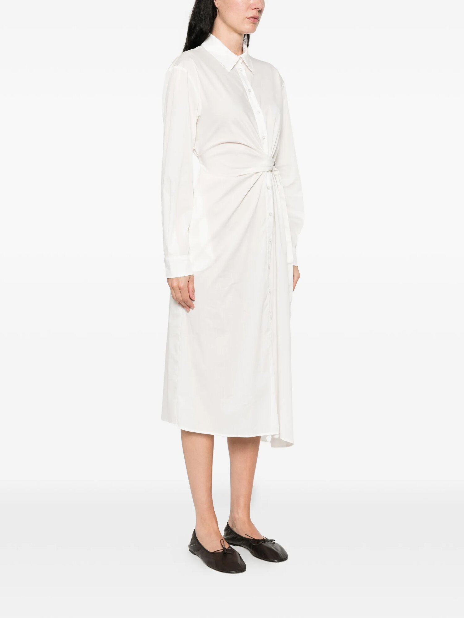 Платье Manuel Ritz Belted midi dress, размер 44, бежевый/белый — фото 1