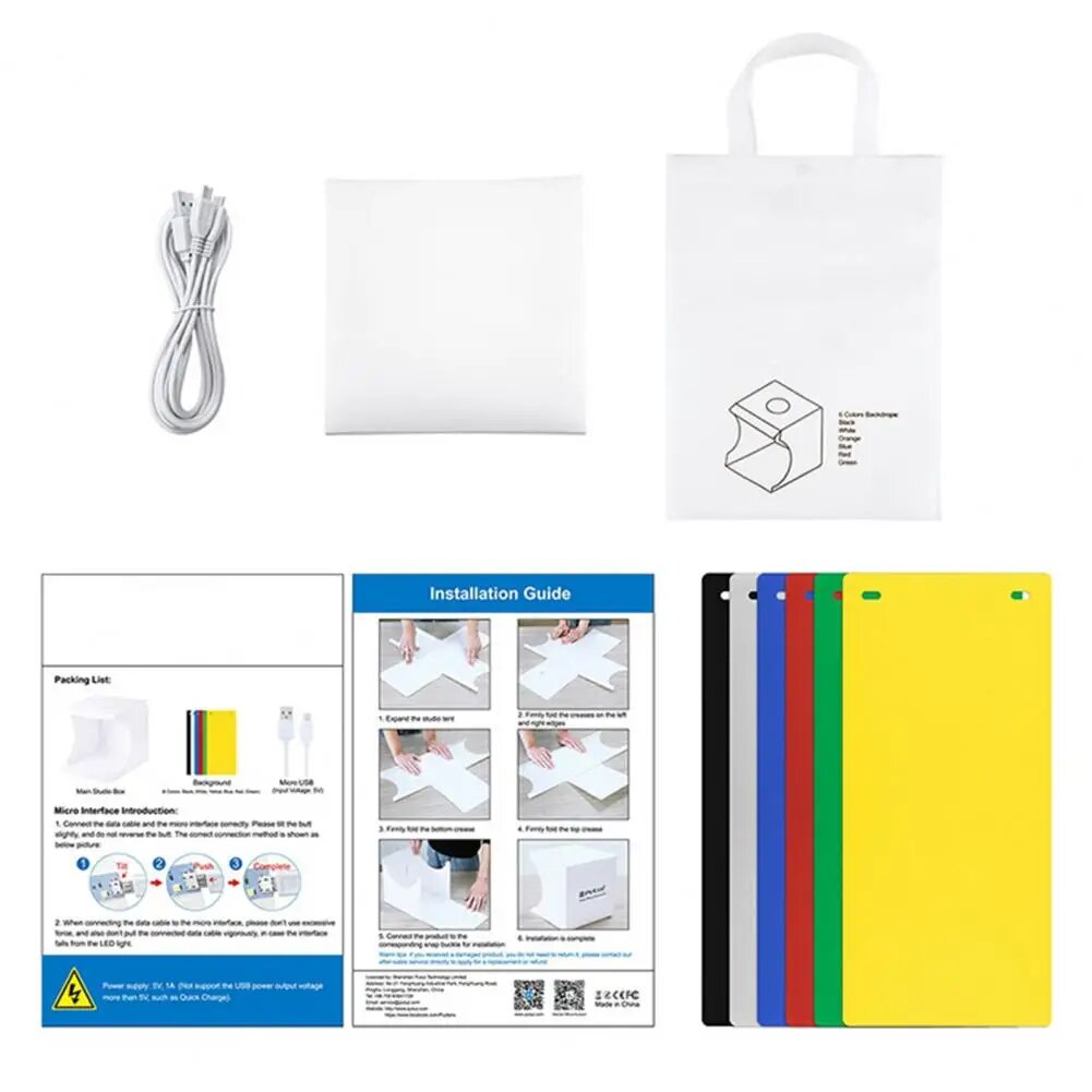 Портативный Студийный комплект, профессиональное оборудование для фотосъемки ювелирных изделий, светодиодный фотобокс с портативной фотобудкой, набор маленьких подставок, светодиодный фотобокс