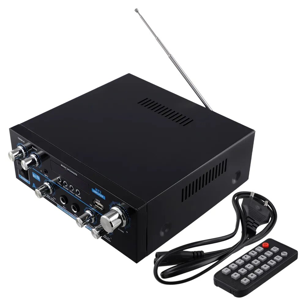 R3AK55 Аудиоусилитель 2.0 Канала HIFI Цифровой Усилитель Bluetooth С USB-Подключением EU PLUG