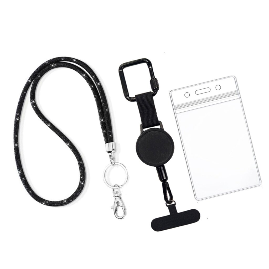 Брелок Для Телефона Со Стразами, Ремешок, ПВХ-Держатель Для Карт И Крючок Для Рюкзаков, Крепление Для Брелка Для Мобильных Аксессуаров