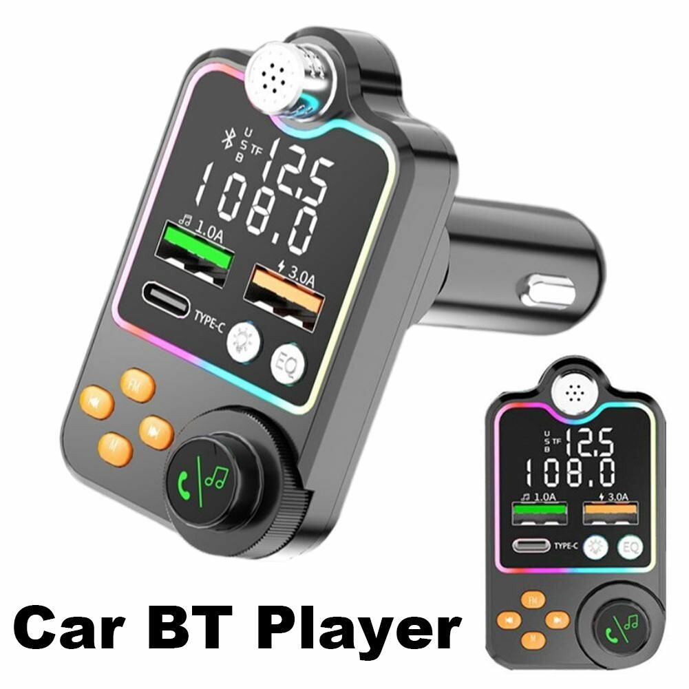 Блютуз адаптер для авто / FM трансмиттер bluetooth / ФМ модулятор для автомобиля / Bluetooth адаптер для автомобиля