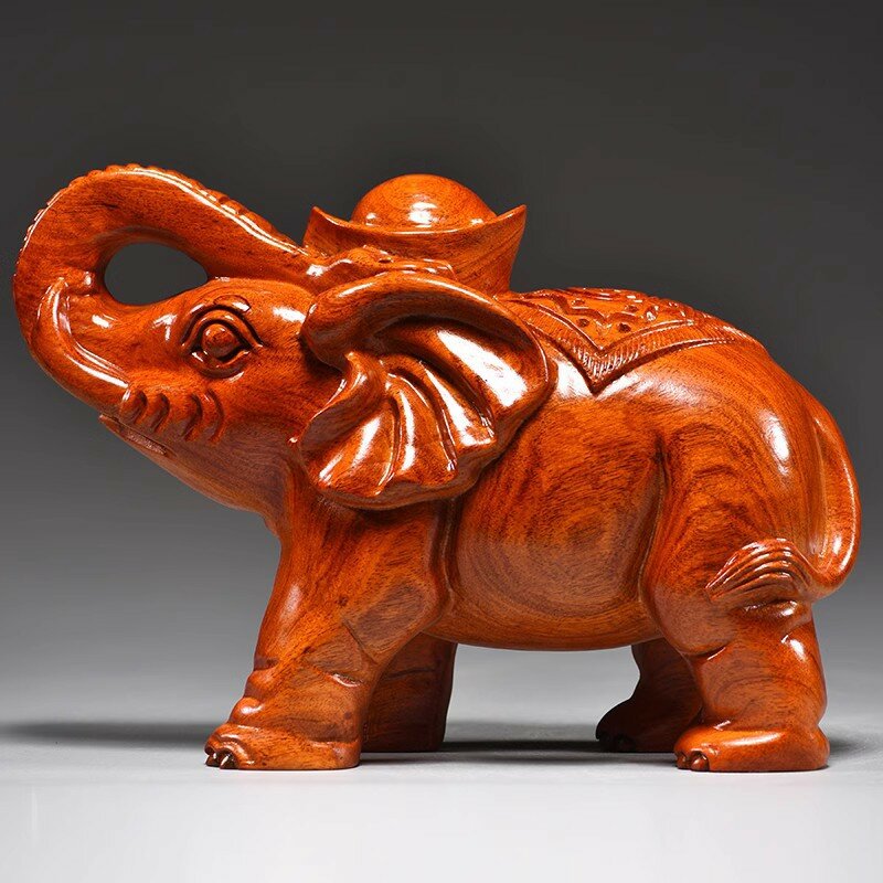 Резные слоновые украшения из розового дерева, резные слоновые украшения из цельного дерева, слон для матери и ребенка,