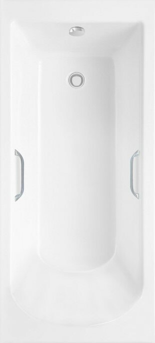 Ванна из литьевого мрамора Delice Scandi 175х70 см, пристенная с ручками хром