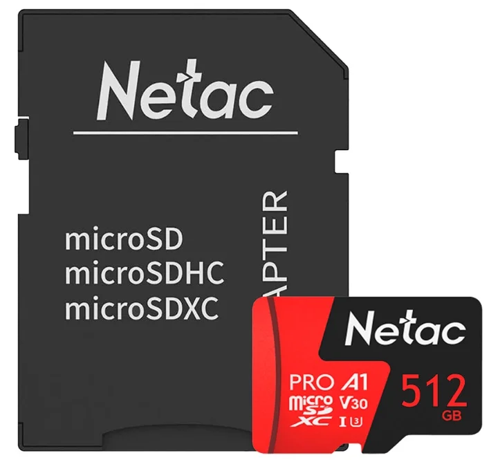 Карта памяти Micro SDXC 512GB Netac P500 Extreme Pro NT02P500PRO-512G-R