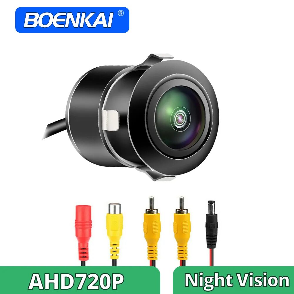 BOENKAI Универсальная резервная камера AHD 720P, широкоугольная камера заднего вида для скрытого монтажа, камера заднего вида для автомобилей, пикапов, внедорожников, фургонов, приспособлений заднего вида