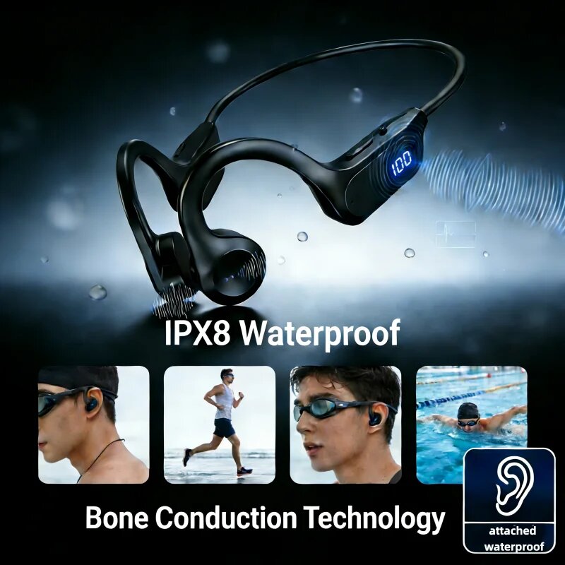 Lenovo Wireless Bone Conduction Headphones Bluetooth Черный, Black — фото 1