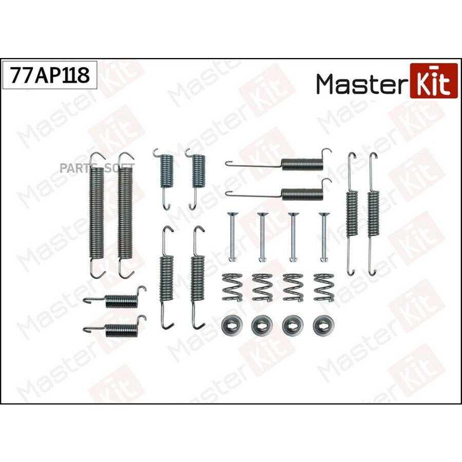 77AP118 MASTERKIT Компл. установ. бараб. колодок VW TRANSPORTER IV автобус (70B, 70C, 7DB, 7DK) MASTERKIT 77AP118 | цена за 1 шт