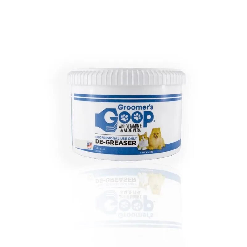 Профессиональная обезжиривающая паста для шерсти собак и кошек Groomer's GOOP De-Greaser с витамином Е и Алоэ Вера для удаления жира, грязи и пятен с сальной шерсти, 396 мл