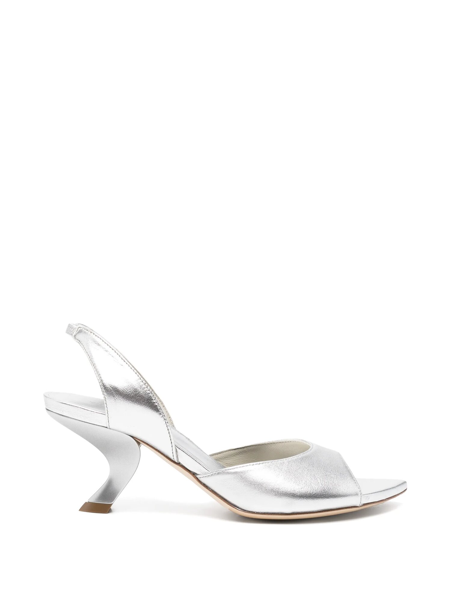 Босоножки Metallic-effect slingback sandals