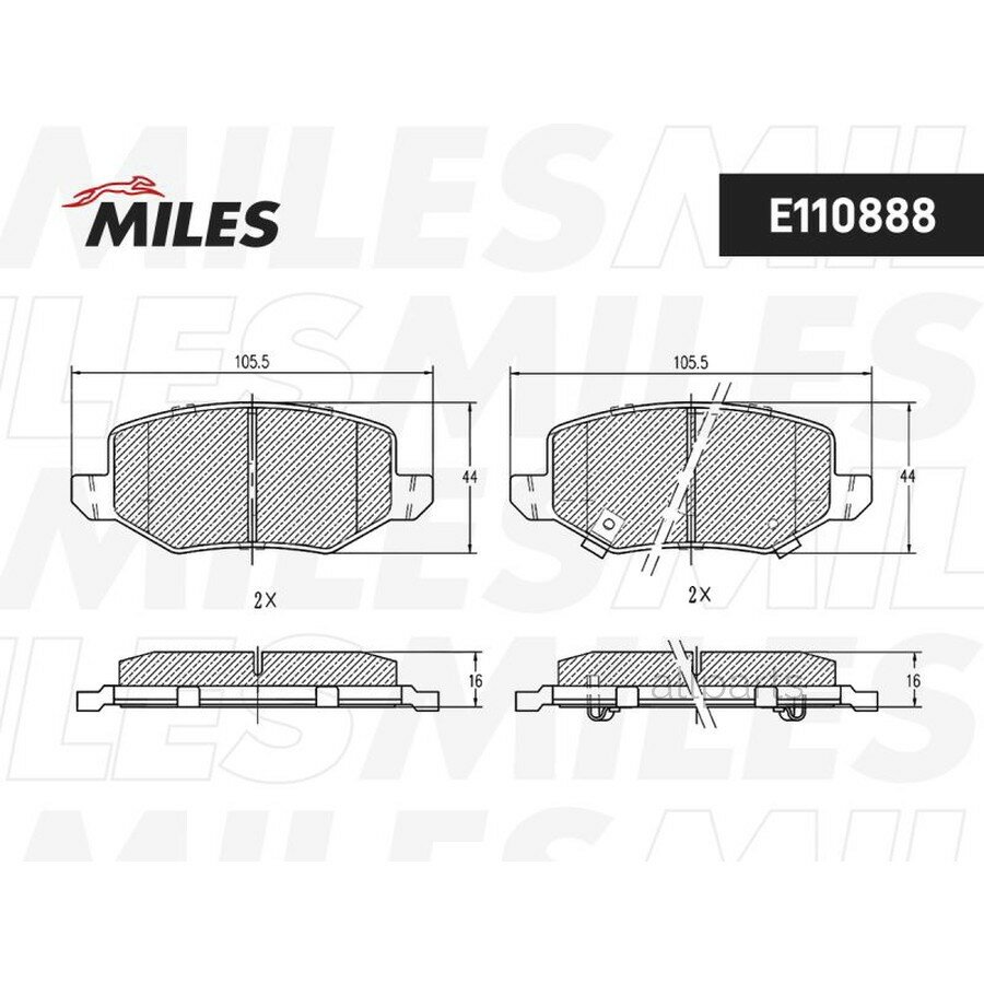 MILES E110888 Колодки тормозные HAVAL JOLION 20- зад. SemiMetallic