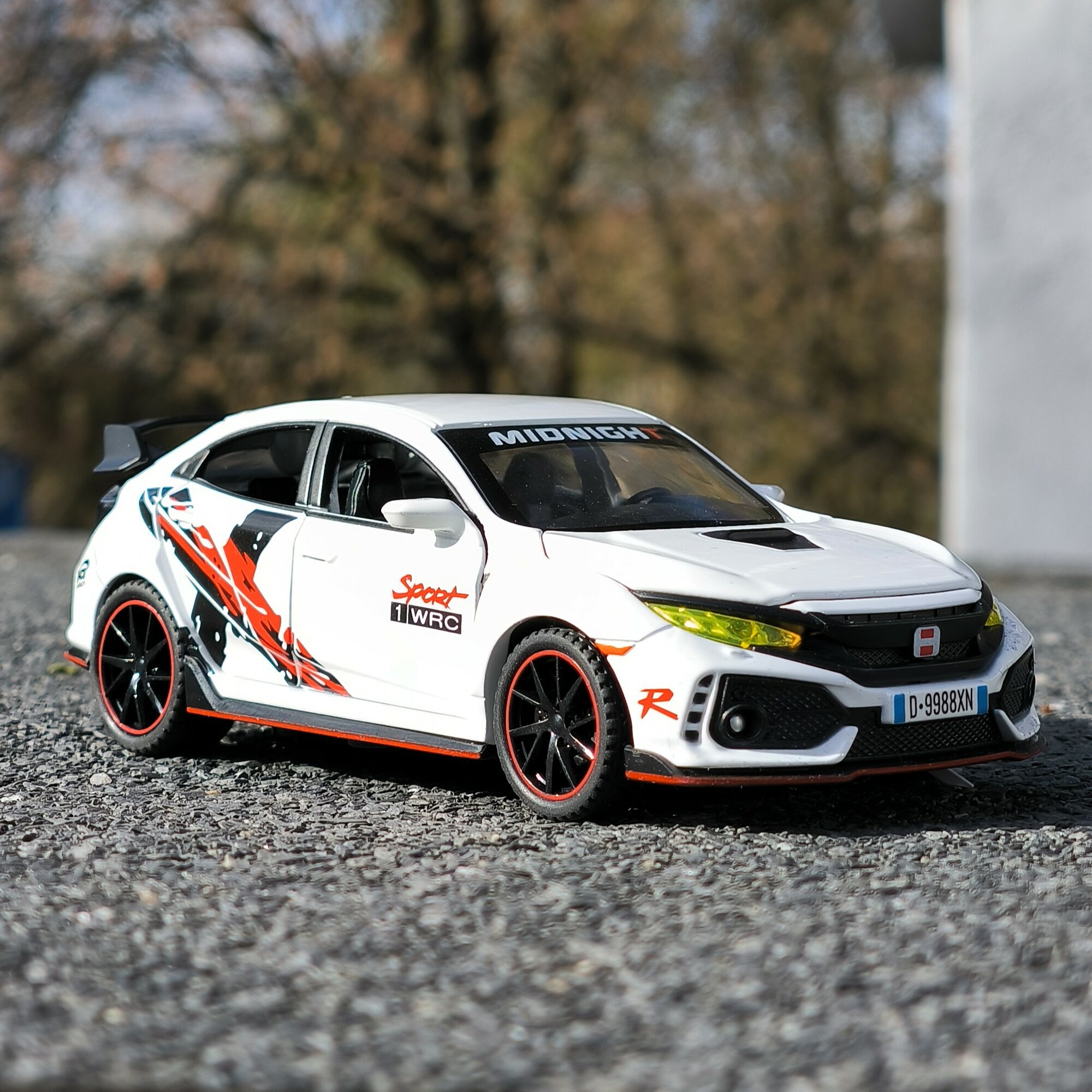 Машинка металлическая Honda Civic Type R WRC с световым и звуковым сопровождением. Масштаб Хонда Цивик 1:32