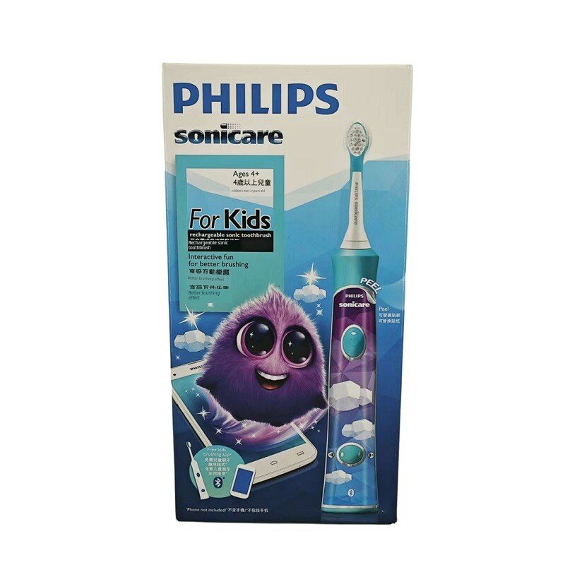 Philips HX6322 Детская ультразвуковая электрическая зубная щетка с музыкой и таймером, синий, без дорожного чехла