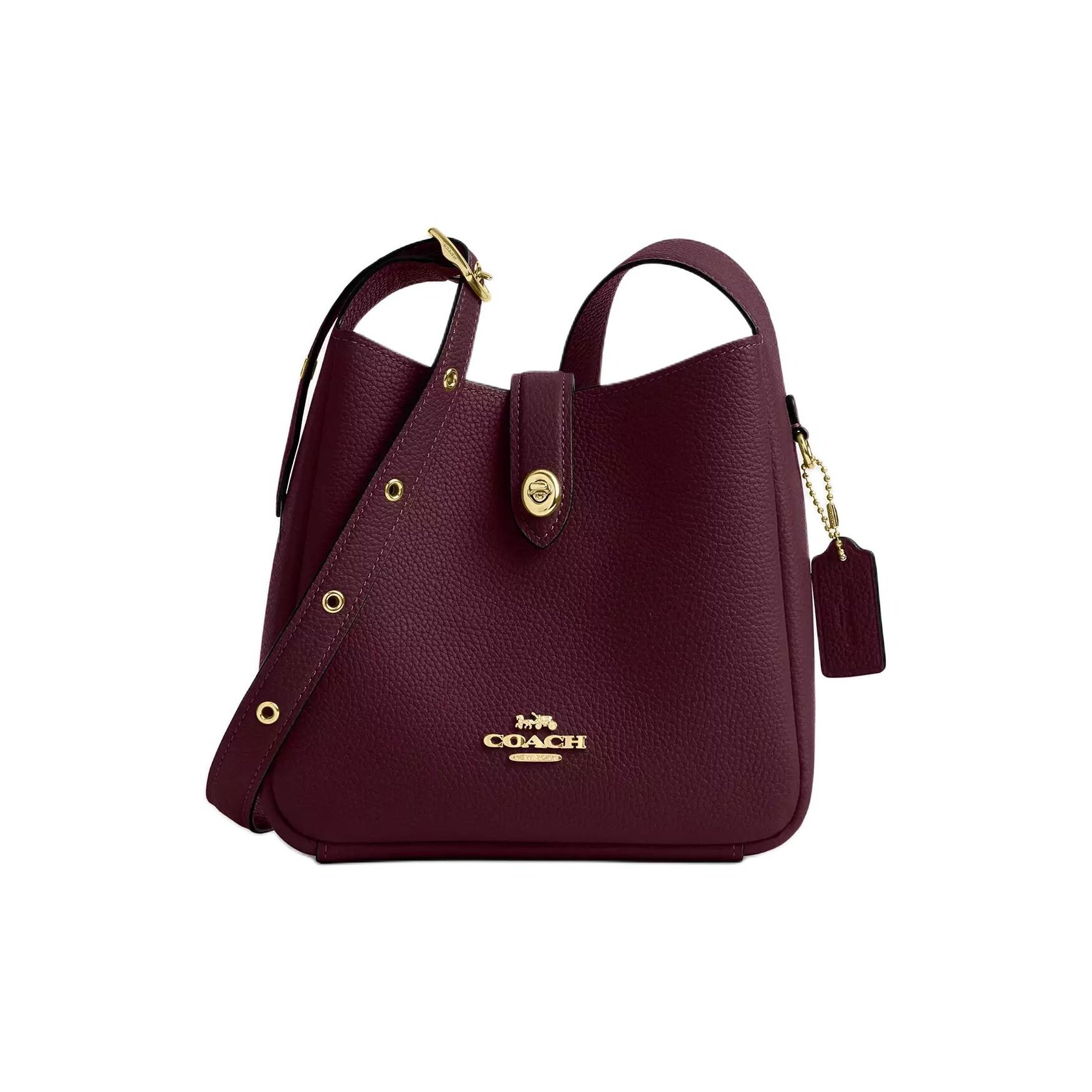 Сумка Coach Hadley, фактура матовая, темно-красный — фото 1