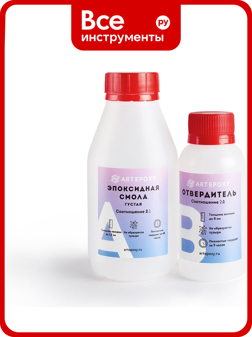 Густая эпоксидная смола ArtEpoxy 300 г 21603, Продукт обеспечивает повышенную прочность готового изделия