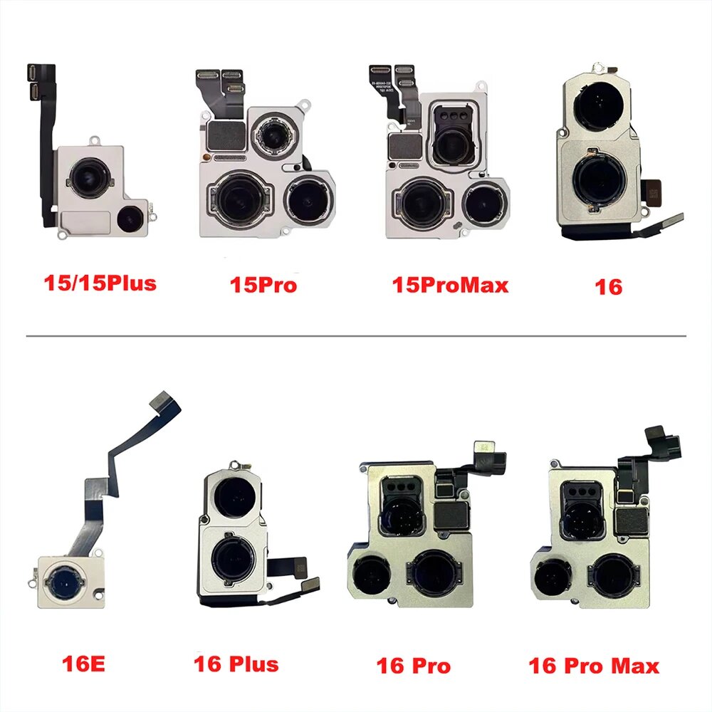 Новая задняя камера с гибким шлейфом для iPhone 15, 16, 17, 16E, X, XR, XS MAX, 11, 12, 17 pro max