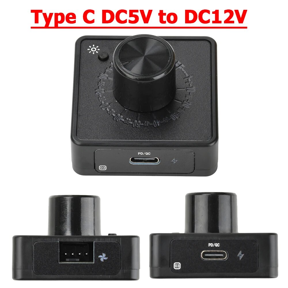 Type-C 5V to 12V ШИМ-контроллер вентилятора