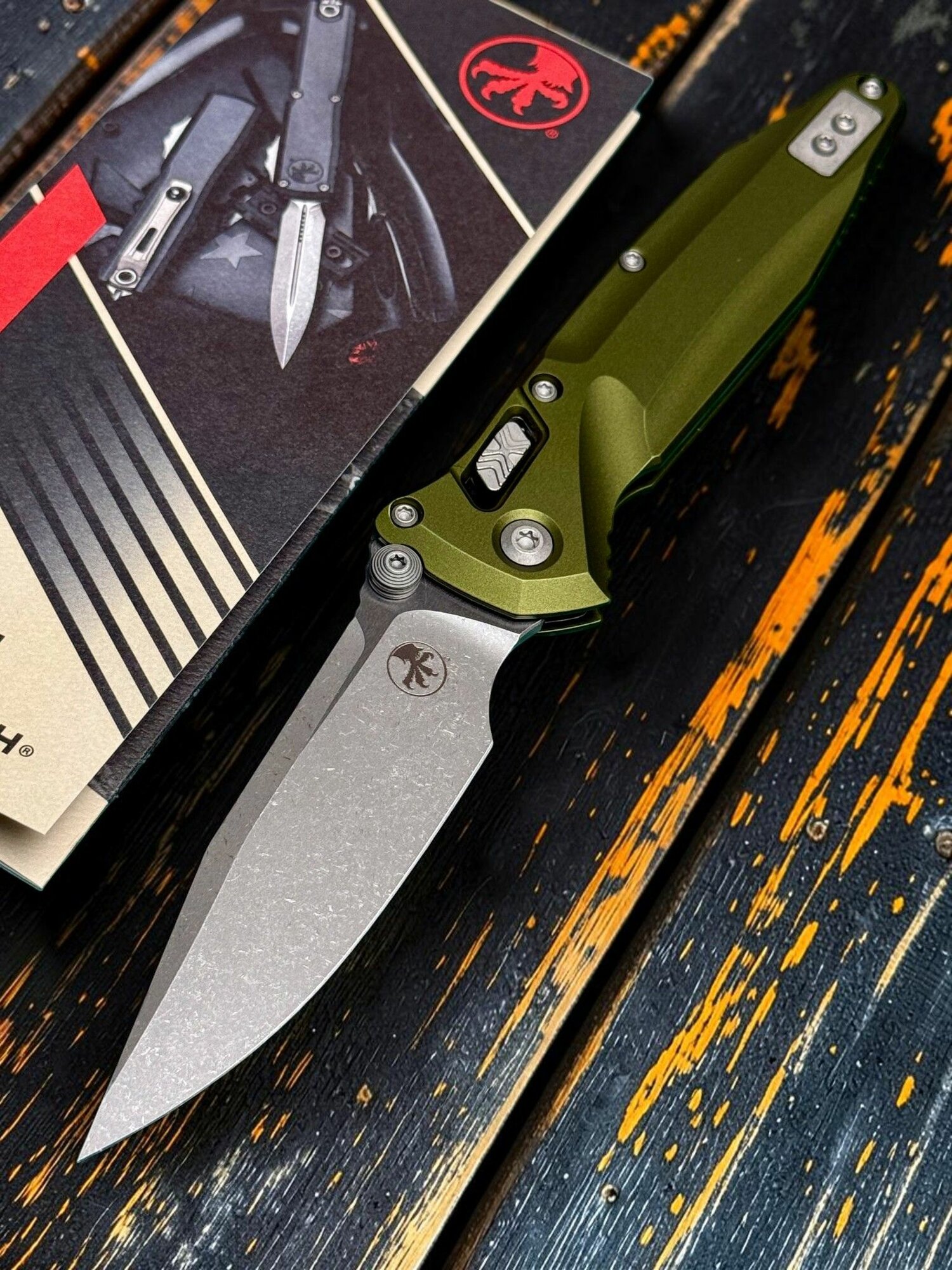 Нож складной MicroTech MCT159RL10APOD Socom Delta Ram-Lok, Apocalyptic Blade, OD Green Handle