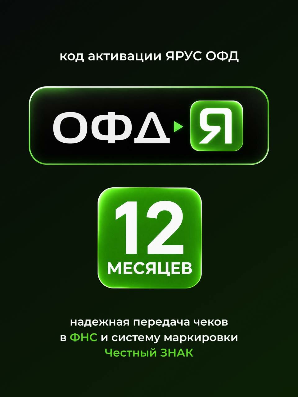 Электронный ключ OFD-Я, активация услуг ОФД, для Android/iOS/Linux/macOS/Windows, 12мес