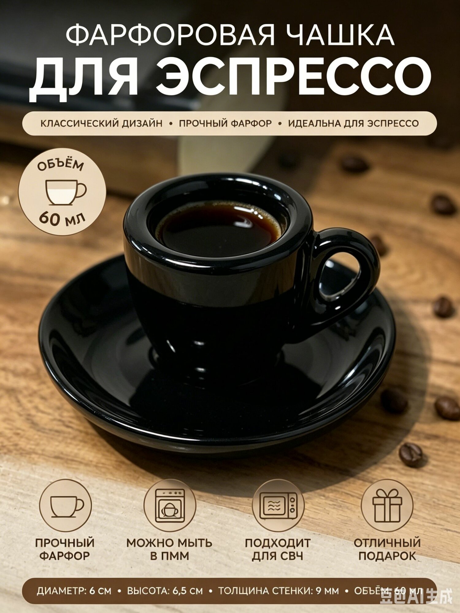 Чашка, 60 мл, 1 шт