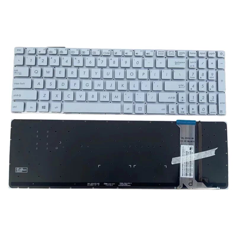 Клавиатура для ноутбука Asus G58 Series с английской раскладкой, серебристый цвет, подсветка, отдельная клавиатура для