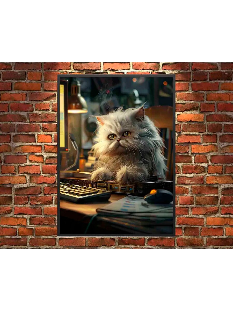 Персидский кот-программист 1, Плакат 30x42см