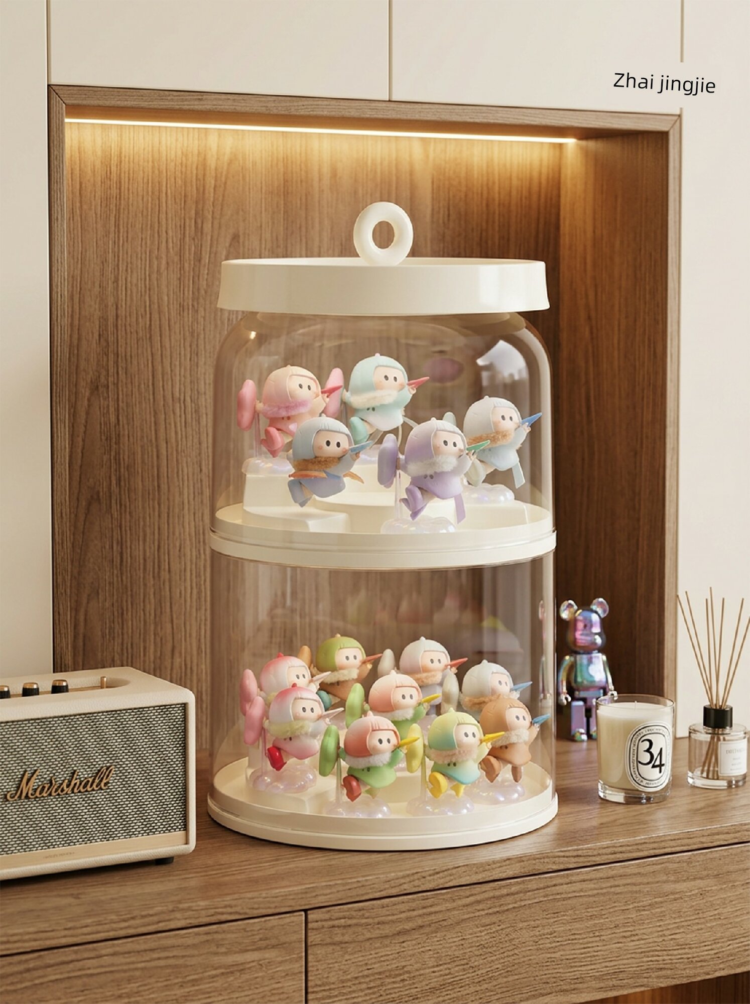 Прозрачный демонстрационный бокс-витрина MINISO для фигурок и игрушек, подставка для хранения и демонстрации, для милых