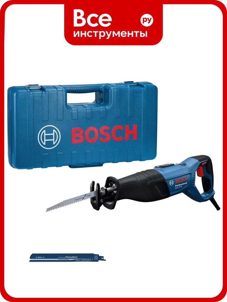 Сабельная пила для дерева и металла Bosch GSA 12-30 Professional 1250Вт, ход 30мм, в кейсе 06016C7000