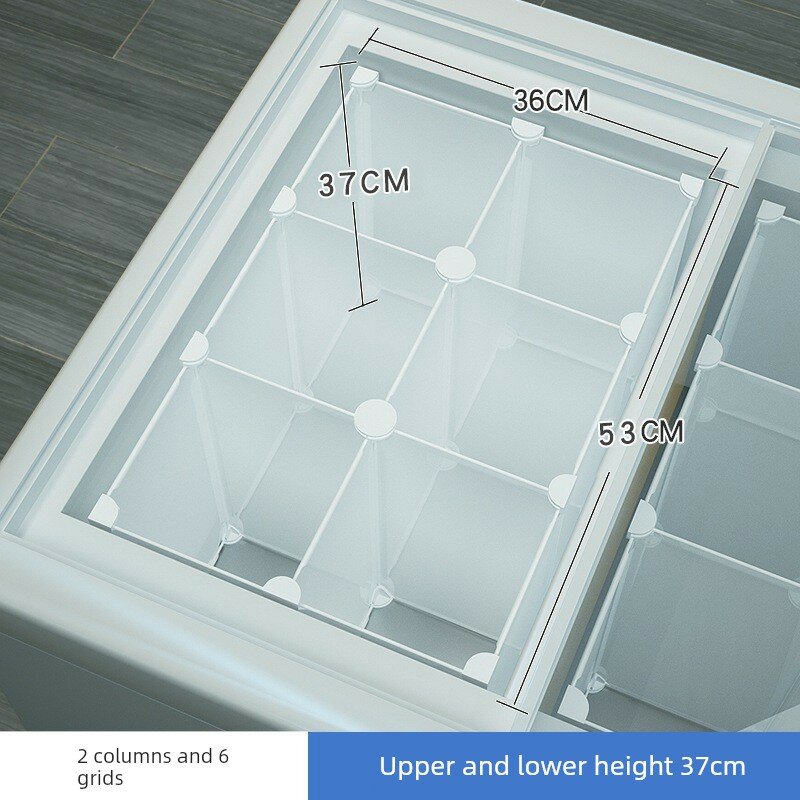 Разделительная полка для холодильника 2 колонки 6 секций, размеры 53x37x36 см, однорядная система хранения