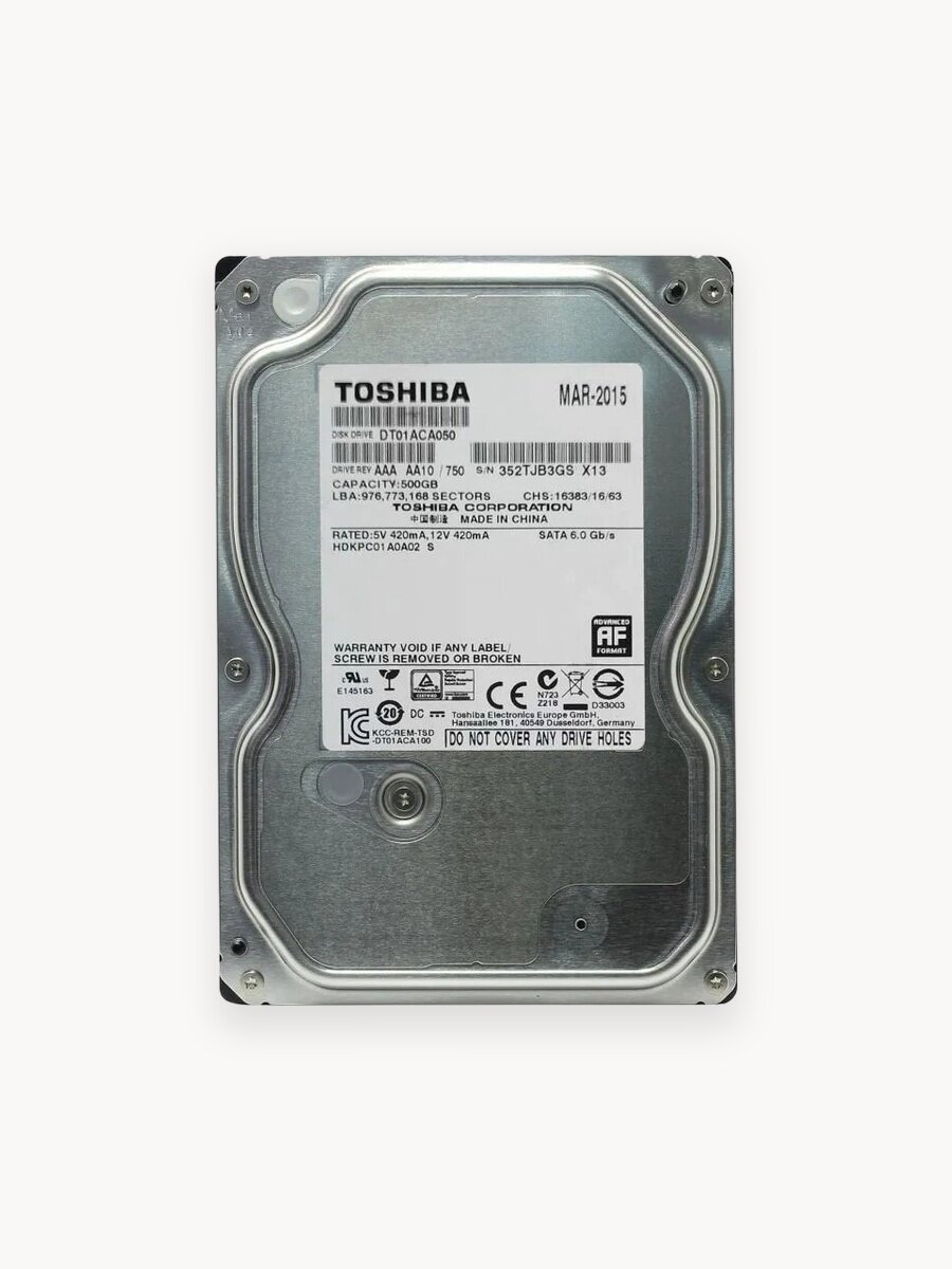 Жесткий диск SATA 3,5' 500Gb TOSHIBA DT01ACA050 HDKPC01A0A02 S