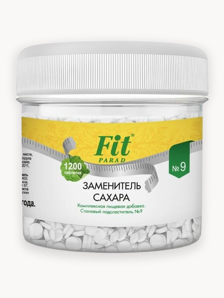 FitPARAD / Заменитель сахара №9 таблетки, банка 1200 шт.