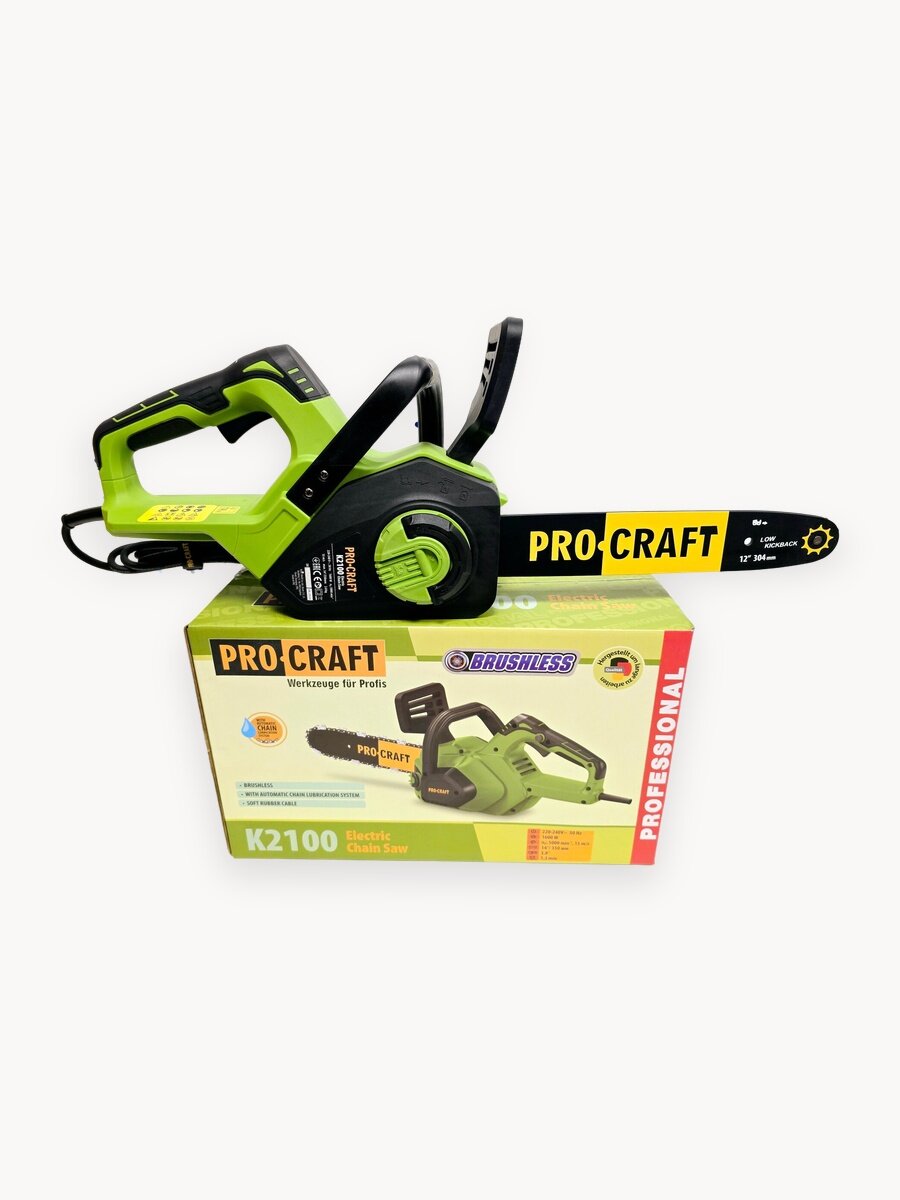 Пила цепная электрическая бесщеточная Procraft K2100, 1600 Вт, шина 12"
