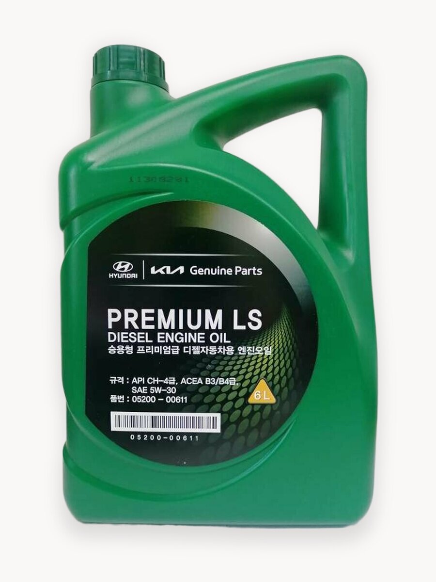 Масло моторное полусинтетическое Hyundai/Kia Premium LS Diesel 5W-30, 6л, артикул 05200-00611