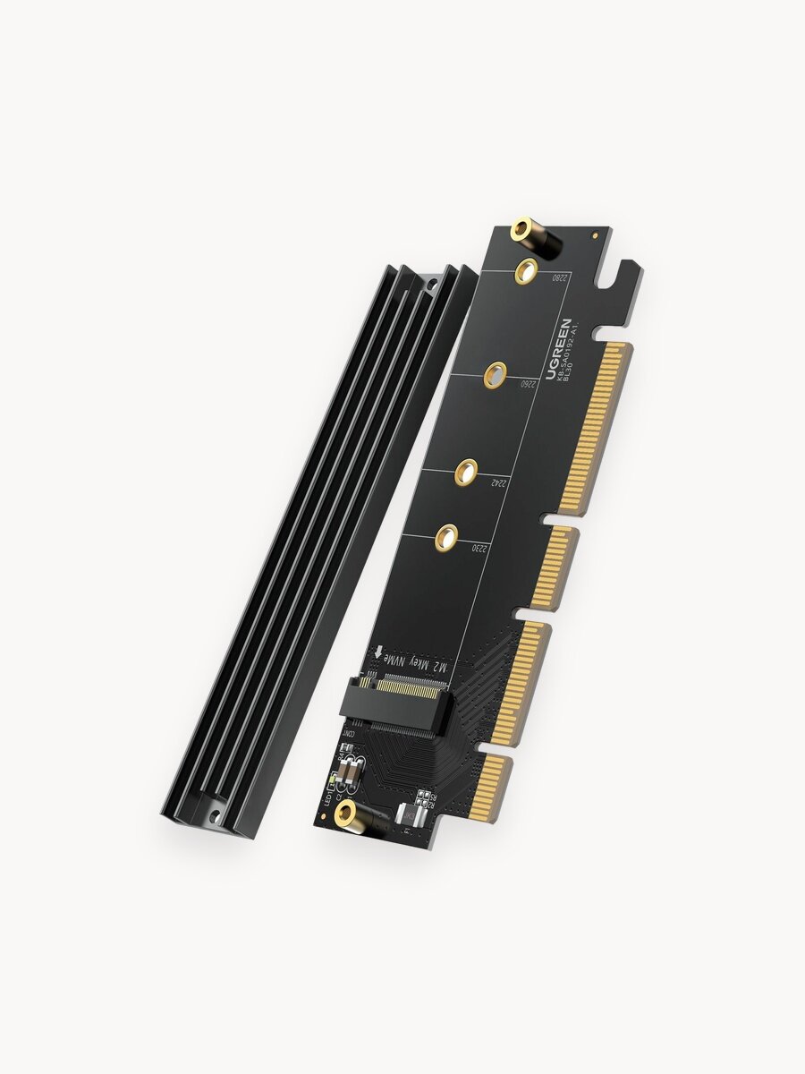 Плата расширения UGREEN CM465 (30715) PCIe 4.0(16×) to M.2 NVMe Expansion Card - Black