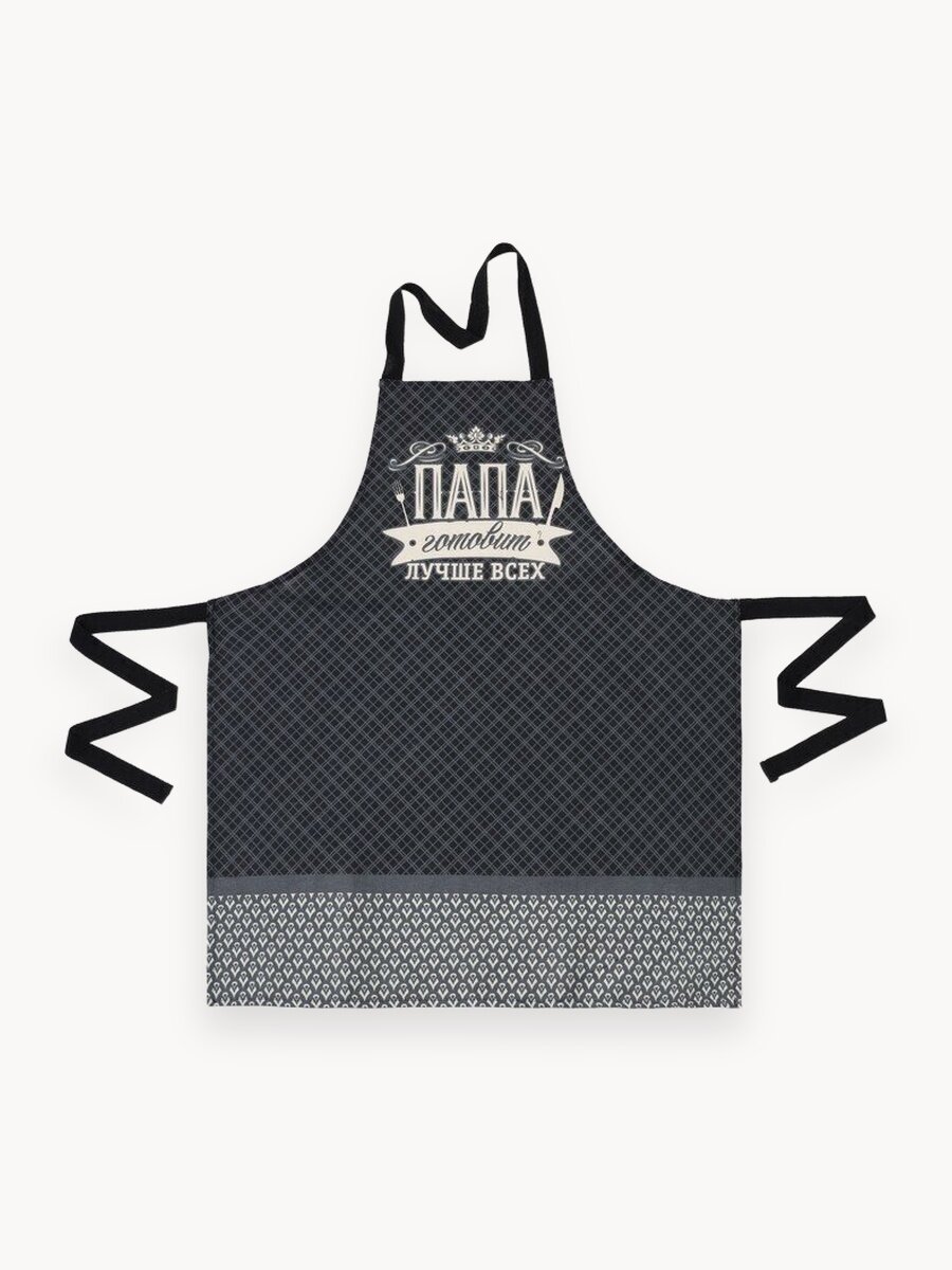 Фартук "Доляна" Папа готовит лучше всех, 60х70 см, 100% хлопок, 160г/м2