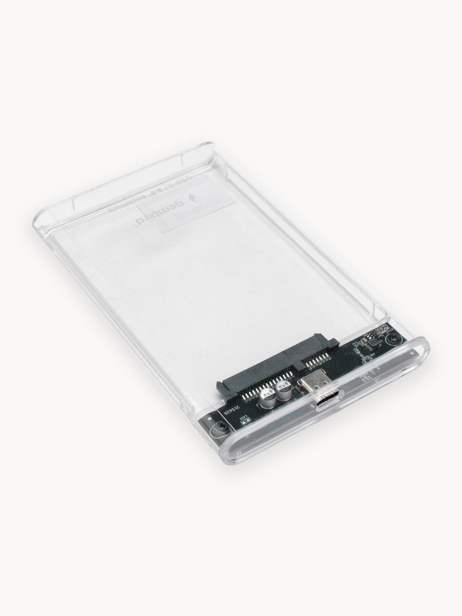 Внешний корпус USB 3.0 для 2.5" HDD/SSD Gembird EE2-U3S-7, порт Type-С, SATA III, пластик, прозрачный